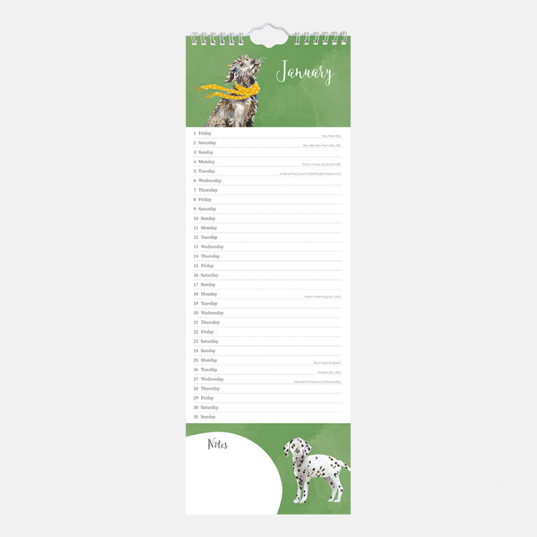 2027 Slimline Calendar - Dog Lovers | Wholesale Stationery