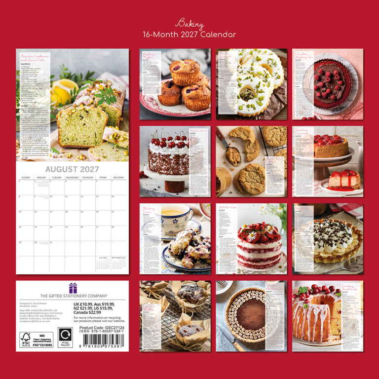 2027 Square Wall Calendar - Baking | Wholesale Stationery