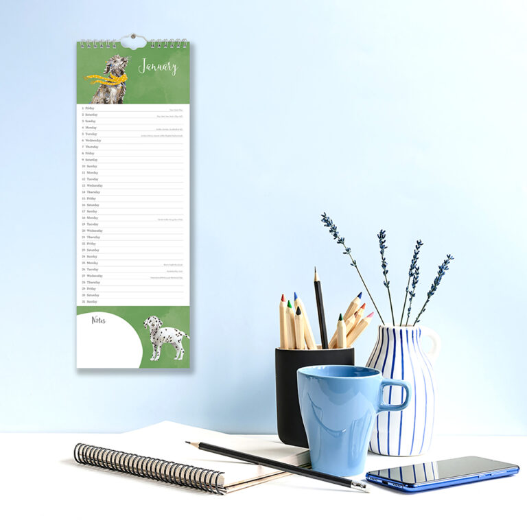 2027 Slimline Calendar - Dog Lovers | Wholesale Stationery
